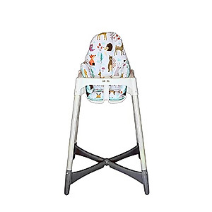 Bebek Ozel High Chair Cushion for IKEA High Chair, One Piece IKEA High Chair Accessories, Cotton Antilop High Chair Accessories, Washable IKEA High Chair Cushion (nature green)