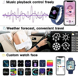 Smart Watch, Full Touch Smart Watches for Men Women Answer/Make Calls, Fitness Tracker with Heart Rate Sleep Monitor Step Counter, Multi-Sports Modes, IP68 Activity Trackers for Android iOS Phones