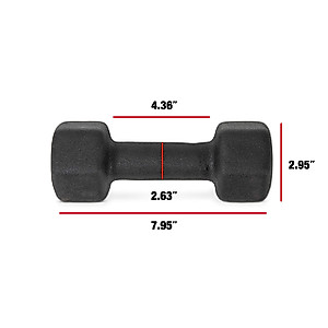 CAP Barbell Black Neoprene Coated Dumbbell, 6 lb Pair