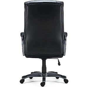MyOfficeInnovations 24328570 Bonded Leather Big & Tall Managers Chair, Black