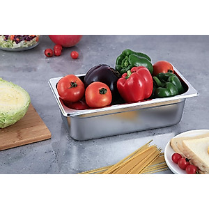 Soro Essentials- Third Size 4" Deep Stainless Steel Anti-Jamming Steam Table Pan 24 Gauge- Chafer Food Pan Stackable Anti-Jam Steam Pan for Hotel Restaurant Supplies Party Buffet Event Catering