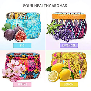 Scented Candles Gift Set, 8% Essential Oil, 4 Pack Aromatherapy Candle, Stress Relief Gifts for Women,120H Burning, Candles for Home Scented, Ideal for Birthday, Christmas, Thanksgiving, Mother's Day