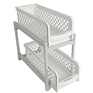 Fox Valley Traders 2 tier Sliding Shelves, One Size Fits All, White