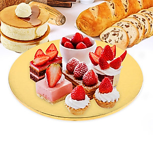 Gold Cake Board Cake Boards Drum 8 Inch Round Thick Cake Drums Cake Decorating Supplies for Multi Tiered Birthday Wedding Party Cakes Cake Drum