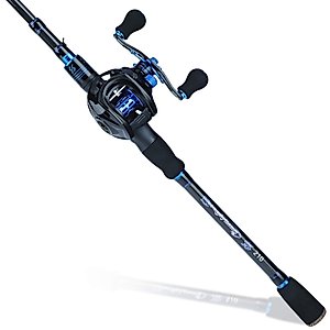 Sougayilang Baitcaster Combo Fishing Rod and Reel Combo, Ultra Light Baitcasting Fishing Reel for Travel Saltwater Freshwater and Beginner-6ft with Right Hand Reel