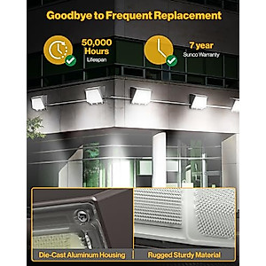 Sunco 120W LED Wall Pack Outdoor Dusk to Dawn Photocell Sensor Industrial Dimmable Waterproof Commercial Grade Security Warehouse Parking Lot, 5000K Daylight, 16200 Lumen, AC120-277V