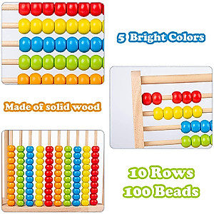 Wondertoys Wooden Abacus Educational Counting Frames Toy 100 Beads Math Tool Baby Abacus for Kids Montessori Gifts Abaco Matematicas para Niños