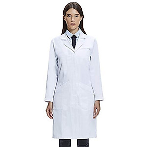 Dr. James Lab Coat for Women, 100% Cotton, Classic Fit, Multiple Pockets, White, 37 Inch Length (4)