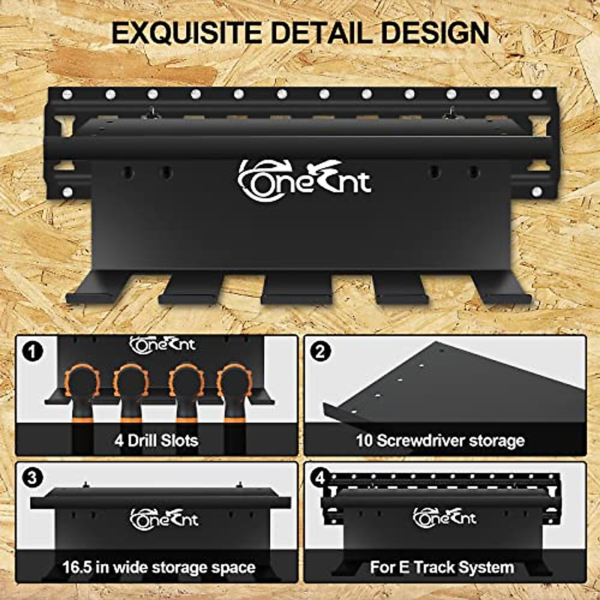 2Pack E-Track Power Tool Organizer|E Track Power Tool Holder Hanger for Trailer Accessories-E-Track Drill Holder Wall Mount|E Track Accessories for Enclosed Trailer-Utility Storage Rack in Garages