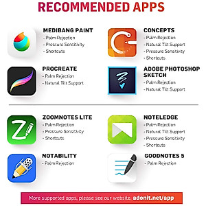 Adonit Note+ Digital Pencil with Palm Rejection, Pressure Sensitivity, Support Tilt Stylus for iPad Pro 3rd, 4th Gen (11/12.9 Inch), iPad 6, 7, 8th Gen, iPad Air 3, 4th Gen, iPad Mini 5th Gen (Black)