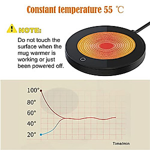 Coffee Mug Warmer, Smart Beverage Warmer with Touch Screen Switch, Electric Mug Warmer for Office Home Use, Cup Warmer Plate for Coffee, Milk, Tea, Water