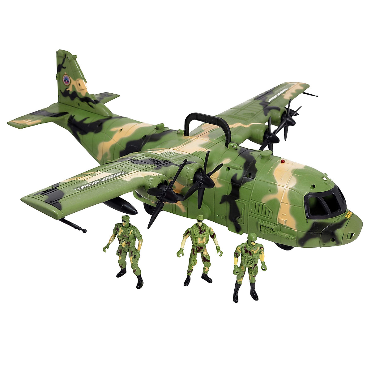 Smart Novelty Giant C130 Bomber Army Airplane Toy for Kids - Air Force Combat Military Fighter Toy Airplane with Lights and Sounds and Mini Soldiers Army for Boys Gift