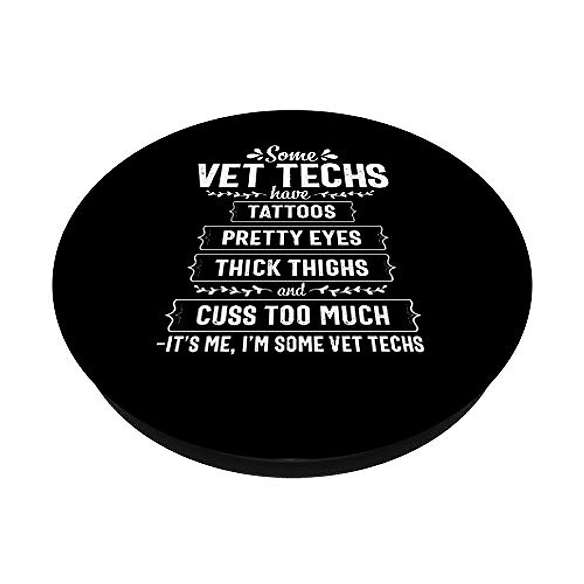 Funny Vet Tech Tattoos Veterinary Assistant Animal Gift PopSockets PopGrip: Swappable Grip for Phones & Tablets