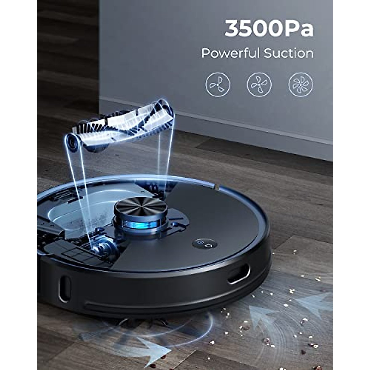 Laresar Robot Vacuum and Mop with Auto Dirt Disposal, Max 3500pa Suction, App Control, Editable Map, Lidar Navigation Smart Mapping, Works with Alexa, L6 Pro Robot Vacuum Cleaner Ideal for Pet Hair