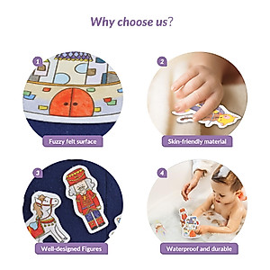 CHEFAN Felt Board for Toddlers, 4 Set Nursery Rhymes Felt Pieces, Precut Flannel Figures, Humpty Dumpty,Hey Diddle Diddle,Hickory Dickory Dock,Baa Baa Black Sheep