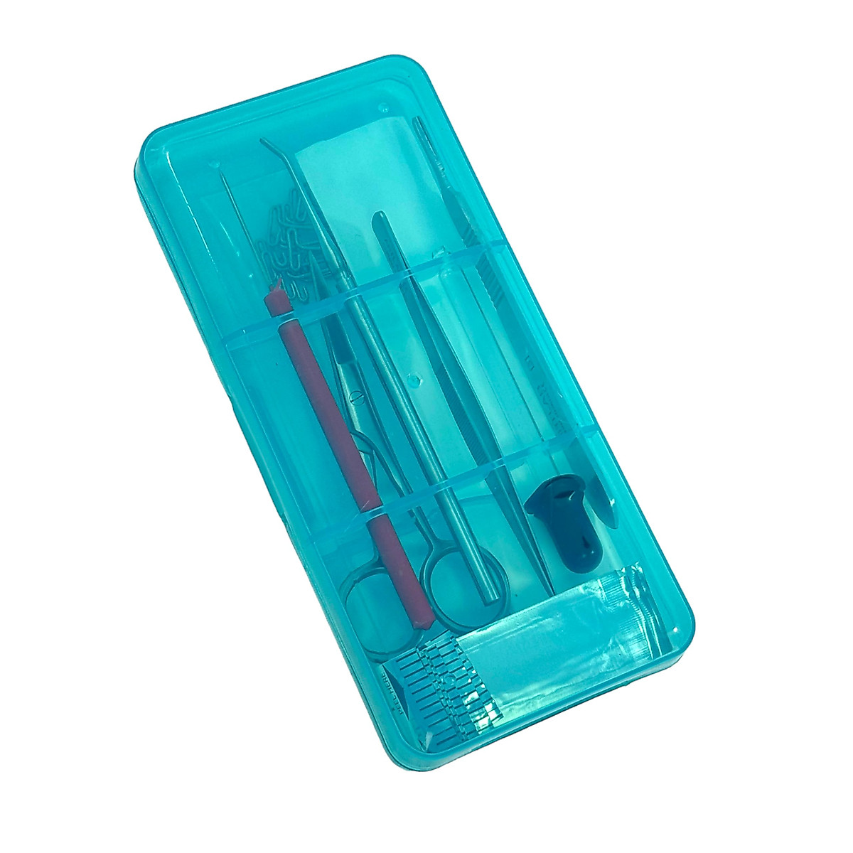 ArTLaB Premium -Precision Dissecting Dissection Kit 25 Piece Biology Dissecting Kit -Stainless Steel Instruments Scalpel handle Blades & T-Pins Biology Students & Faculty Autoclavable Transparent Case