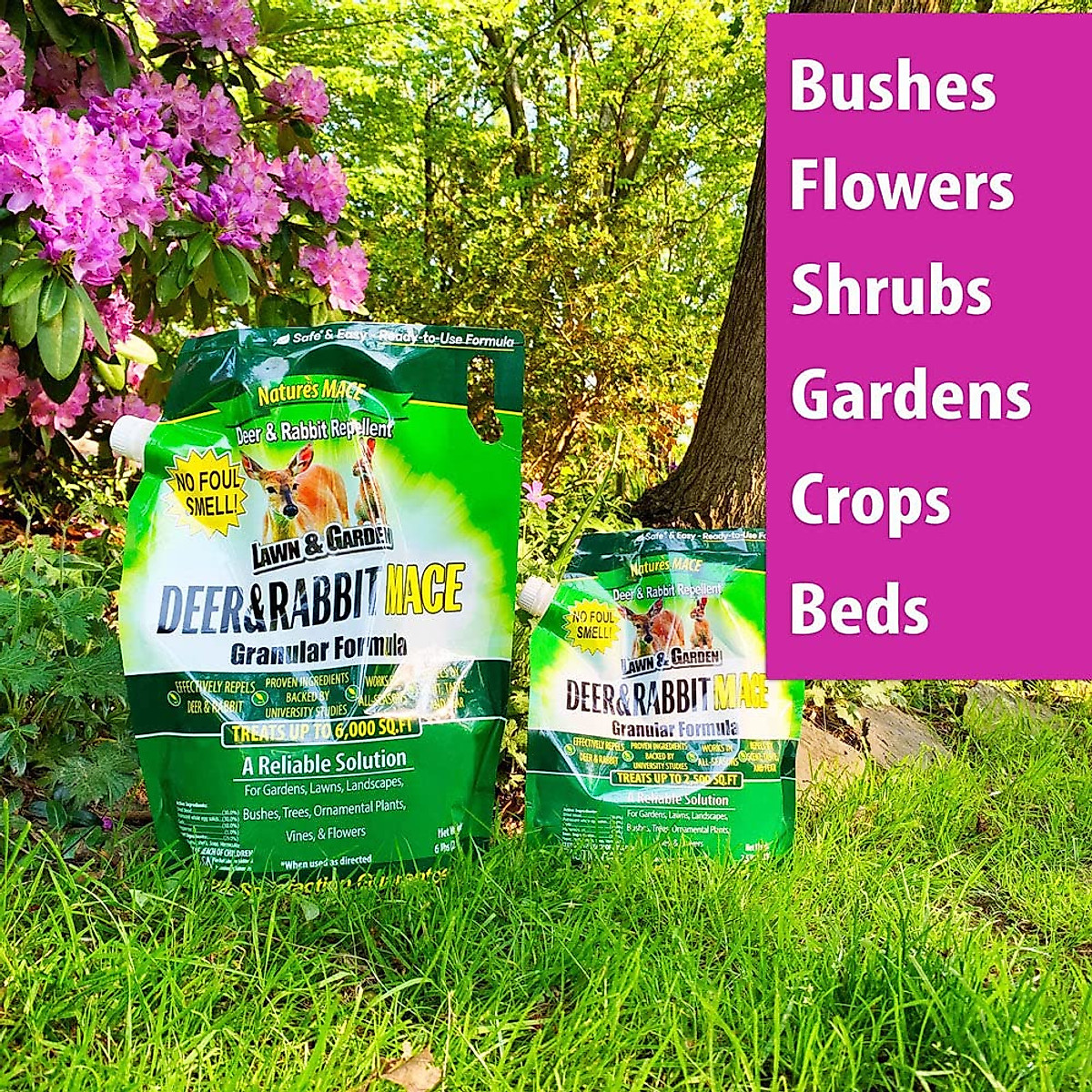 Nature's MACE Granular Deer Repellent 2.5lb, Repel Deer from Your Garden, Yard, Flowers, Protect Plants Fast, Create a Deer Free Barrier, Deer Repellent for Plants, Deer and Rabbit Repellent