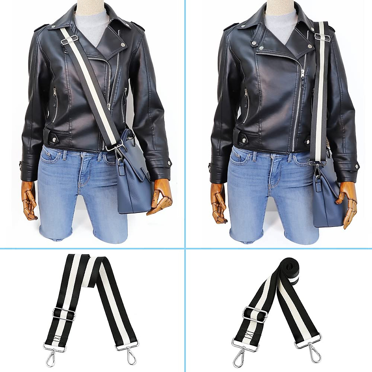 Kolti Crossbody Handbag Stripe Wide Adjustable