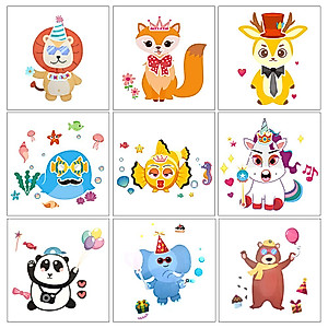 Make a Face Sticker Sheets, Make Your Own Animal Mix and Match Sticker for Kids. 36 PCS as Gift of Festival, Reward, Birthday, Party Favor, Art Craft,kids party favors