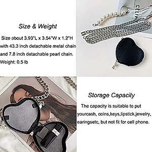 Zenosy Black Clutch Purses for Women Glitter Evening Bags Ladies Mini Handbags Chain Belt for Dress with Detachable Leather Wedding Party