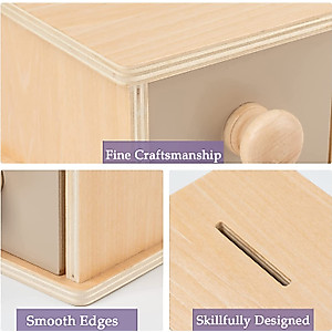 YAANI Montessori Coin Box, Baby Toys 6-12 Months, Montessori Toys for 1 Year Old, Sensory Toys, Toddler Toys, Baby Boy Gifts, Toys for Girls, Baby Girl, Toys for 2 Year Old, Montessori Toys