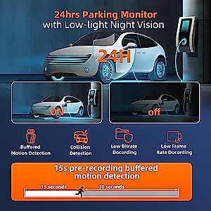 SPADE 3 Channel Dash Cam Front and Rear Inside, 1080P Full HD Dash Camera for Cars, Free 32GB SD Card, 170° Wide Angle, 3.16”IPS Screen, Night Vision, WDR, 24H Parking Mode