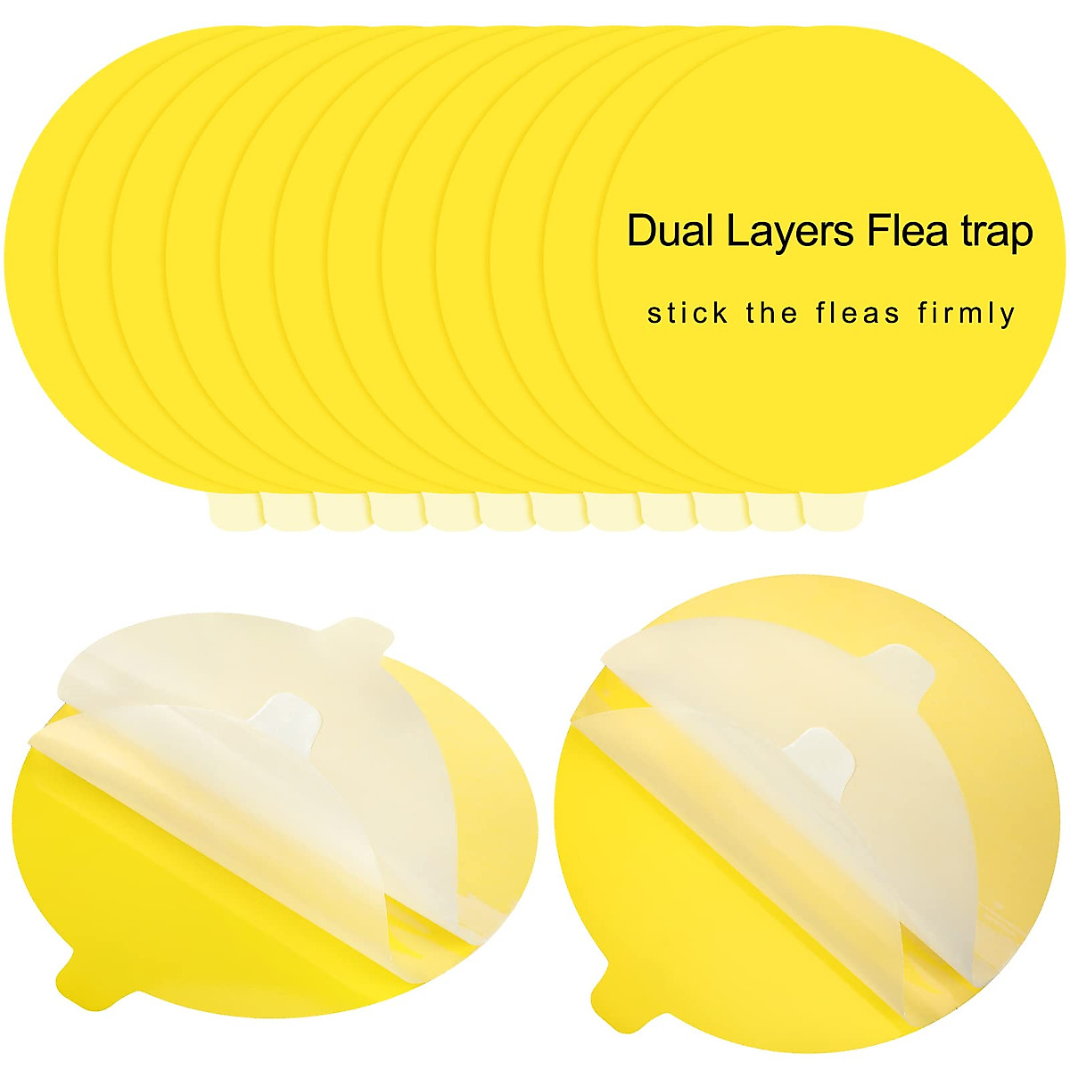 12 Pieces Flea Trap Replacements Glue Discs 2 Layers Dome Glue Board Replacement Pads, Non Toxic, 7.1 Inch Natural Glue Discs Refills for Pest Control Flea Trap