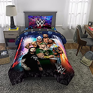 Franco Kids Bedding Super Soft Comforter and Sheet Set, 4 Piece Twin Size, WWE