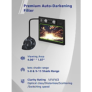 WELDSAMURAI Auto Darkening Welding Helmet, True Color Solar Power Welding Hood, 4 Arc Sensor Wide Shade 4/5-8/9-13 Welder Mask Shield with Grinding for TIG MIG MMA Plasma