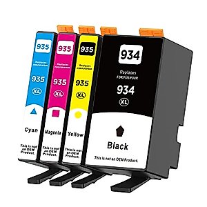 Yocare 934XL & 935XL Ink Cartridges Combo Pack for 934 935 XL Compatible with Officejet Pro 6230 6830 6835 6836 Printer (Black/ Cyan/ Magenta/ Yellow)-4 Pack…
