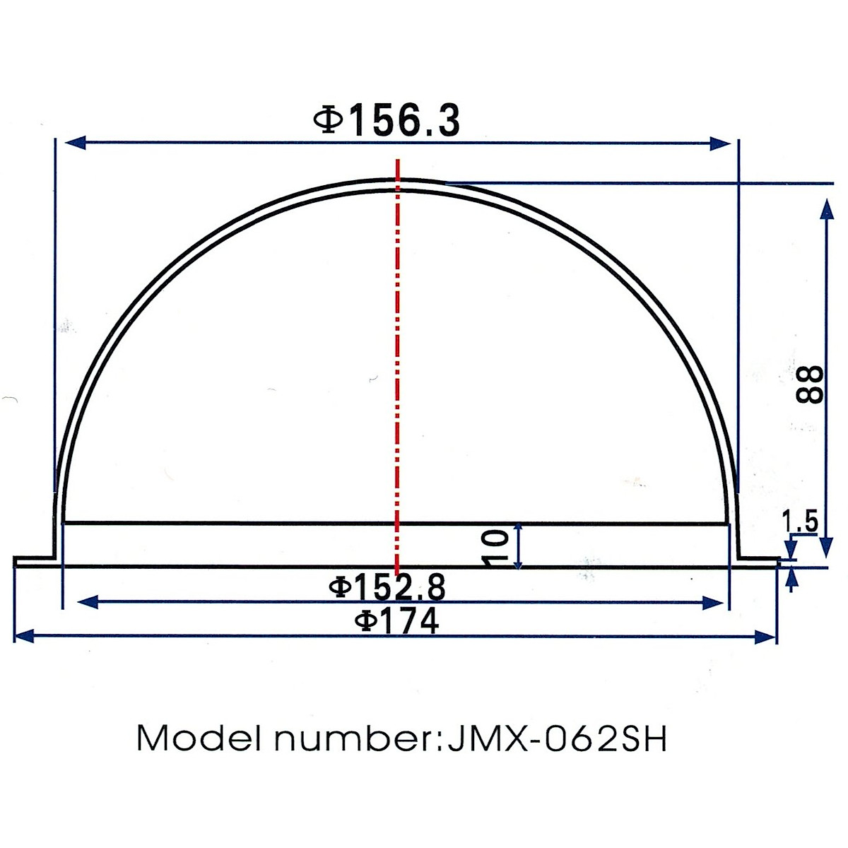 JMX 6.2 Inch Acrylic Indoor/Outdoor CCTV Replacement Extended Clear Camera Dome Cover Security Dome Camera Housing