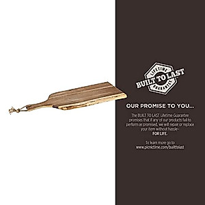 PICNIC TIME Disney Mickey Mouse & Minnie Mouse Artisan 24" Acacia Charcuterie Board with Raw Wood Edge, Cheese Board, Serving Platter, (Acacia Wood)