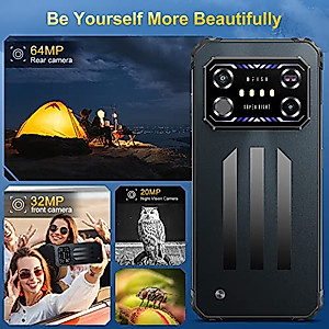 IIIF150 Air1 Ultra (2023) Rugged Smartphone, 16GB+128GB, 6.58'' FHD+ 120Hz Mobile Phones, 64MP+20MP Night Vision Camera, Helio G99, Android 12 Phone, Thermometer/5000mAh/4G Dual SIM/NFC, IP68/IP69K