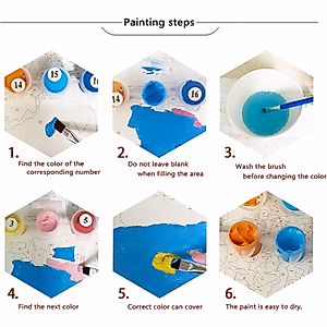 ldazao Moon Paint by Numbers Kit for Adults Beginner Forest Adult Paint by Number Kits On Canvas Adults' Paint-by-Number Kits DIY Oil Painting Kits for Gift Home Wall Decor 16x20 Inch