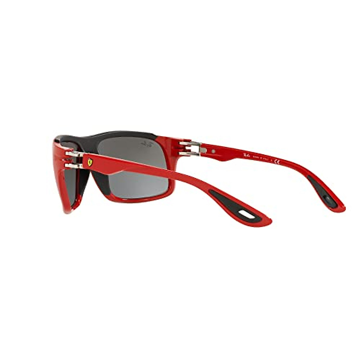 Ray-Ban RB4364M Scuderia Ferrari Collection Aviator Sunglasses, Red/Grey Mirrored Silver Gradient, 61 mm