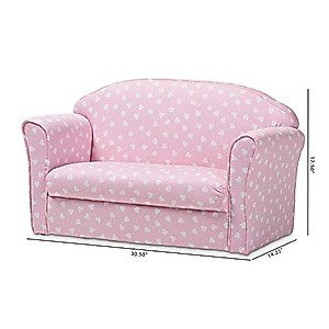 Baxton Studio Sofas, Pink/White Heart Print