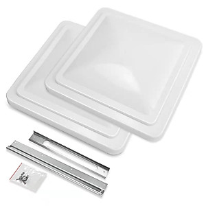 LBK 14" Universal RV, Trailer, Camper, Motorhome (White 2 Pack) Roof Vent Cover - Vent Lid Replacement, Made In USA