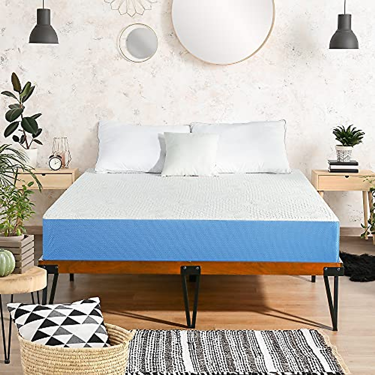 PrimaSleep 6 Inch Gel Infused Superior high-Density Memory Foam Mattress, CertiPUR-US® Certified, Blue,Twin
