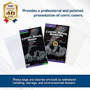 (100) Silver Age Resealable Clear Comic Book Bags & Backer Boards by BCW