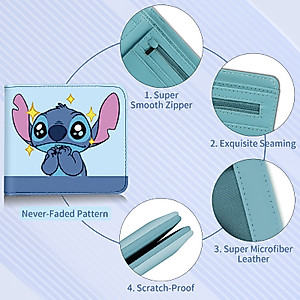 Toyuma Leather Wallet for Boys Wallets for Girls Kids Wallet Cute Kawaii Anime Cool Cartoon Fun Purse Credit ID Card Slim Bifold Small Coin Purses for Teens Boys Minimalist Wallet, Eyes Shidi