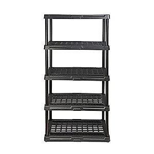 BLACK+DECKER Shelving Unit, Heavy Duty Storage Shelving Unit, Garage Organizer, Indoor and Outdoor, Black (1, 18"x36")