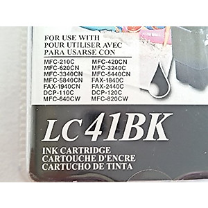 Brother Black -Ink -Cartridge - 2 Pack (LC41BK2PKS) - Retail Packaging
