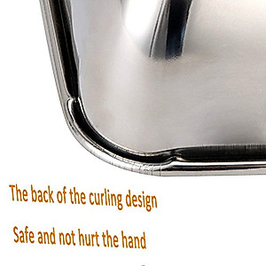 Sheet Pan,Cookie Sheet,Heavy Duty Stainless Steel Baking Pans,Toaster Oven Pan,Jelly Roll Pan,Barbeque Grill Pan,Deep Edge,Superior Mirror Finish, Dishwasher Safe (16.2x12.6x2.4 inch)