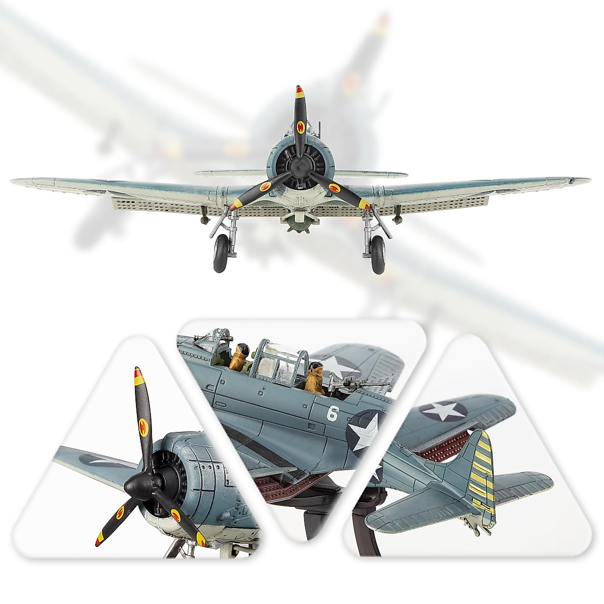 HANGHANG 1/72 Military Model Plane SBD-3 Dauntless （aged version） Alloy Fighter Plane Model Model Airplane for Collection and Gift