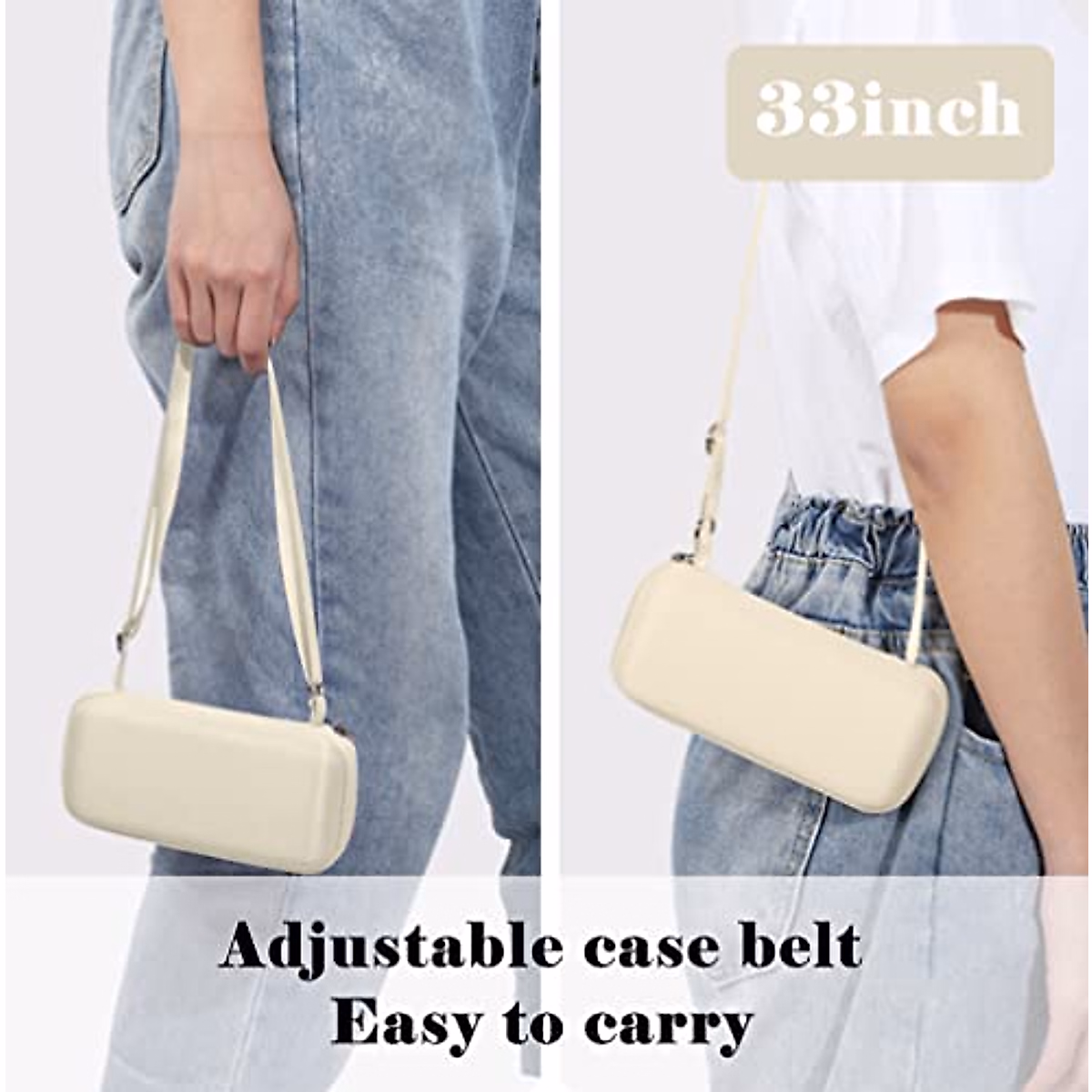 ESUFEIR Mini Travel Sun Umbrella for Purse With Case,Small Compact UV Umbrella Protection Sun,Lightweight Portable Parasol Umbrella Windproof for Women Men Kids (Beige)