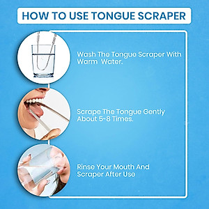Tongue Scraper for Adults by HOKIN (1Pc Oral Care Pack) Stainless Steel Tongue Cleaners Reduce Bad Breath 100% Metal Tough Scrapers Men and Women Hygiene (1 Count (Pack of 1) U Shaped, Silver)