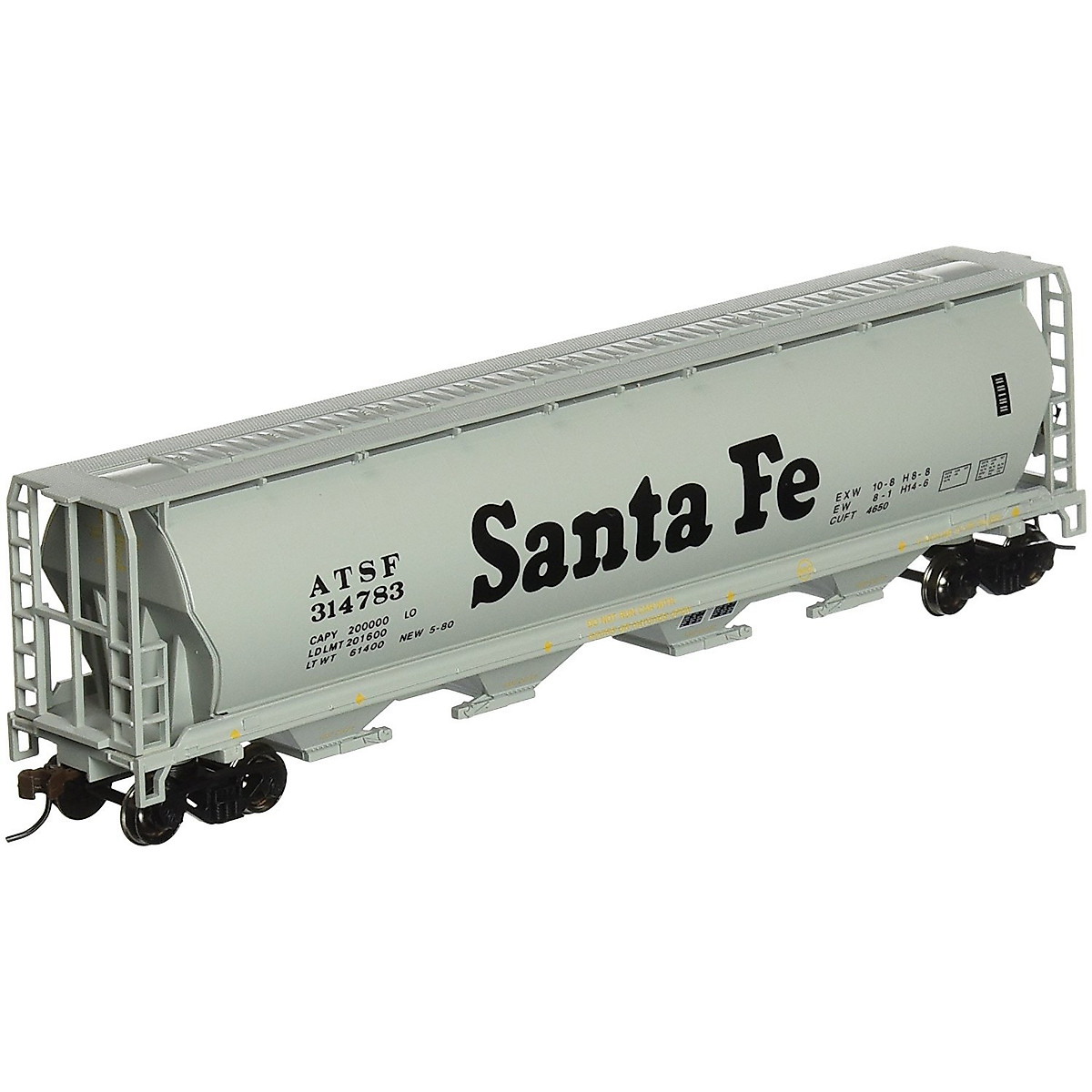 Bachmann Trains - Canadian 4 Bay Cylindrical Grain Hopper - Santa Fe - HO Scale