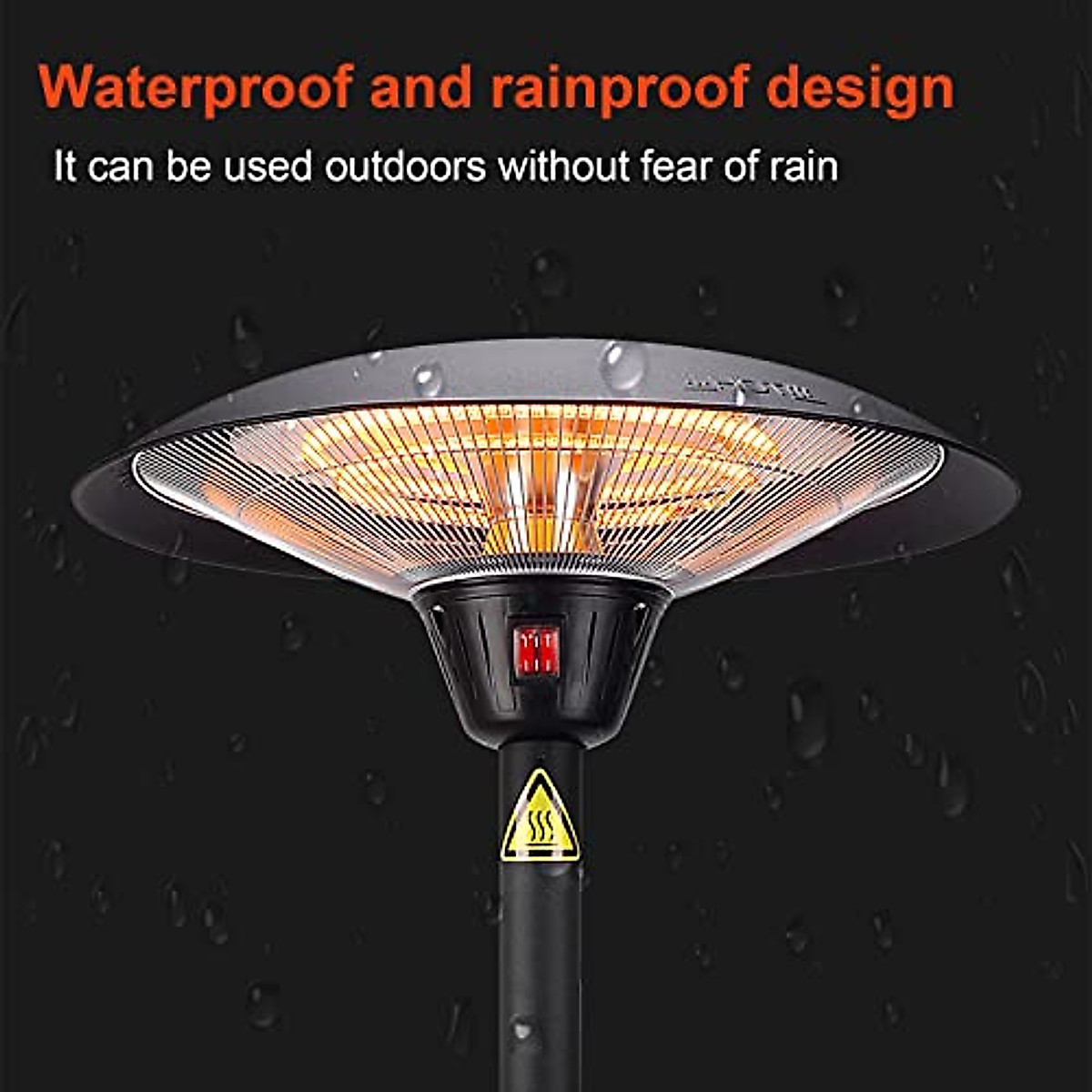 2100W Outdoor Electric Heater,3 Heating Mode Space Heater Double Halogen Tube Heater with Tip Over Protection,Waterproof Patio Heater for Garden Courtyard Balcony Garage-2100w 50x210cm(20x83inch)