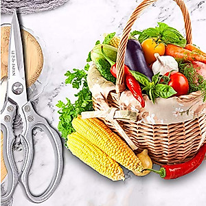 KISTARCH 9Inch SK5 Kitchen Shears,HeavyDuty Poultry Scissors forChicken,Fish,Meat,Vegetables,BBQ Multi-Function Vegetable Peeler with Beer Open and Potato-Eye Remover for Potatoes,Apples,Carrots,Fruit