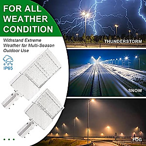 OSTEK LED Parking Lot Lights 150W 21000LM LED Shoebox Street Pole Lighting Fixture 5000K, Waterproof Outdoor Commercial Area Road Lighting for Stadium Roadways 100-277V DLC UL